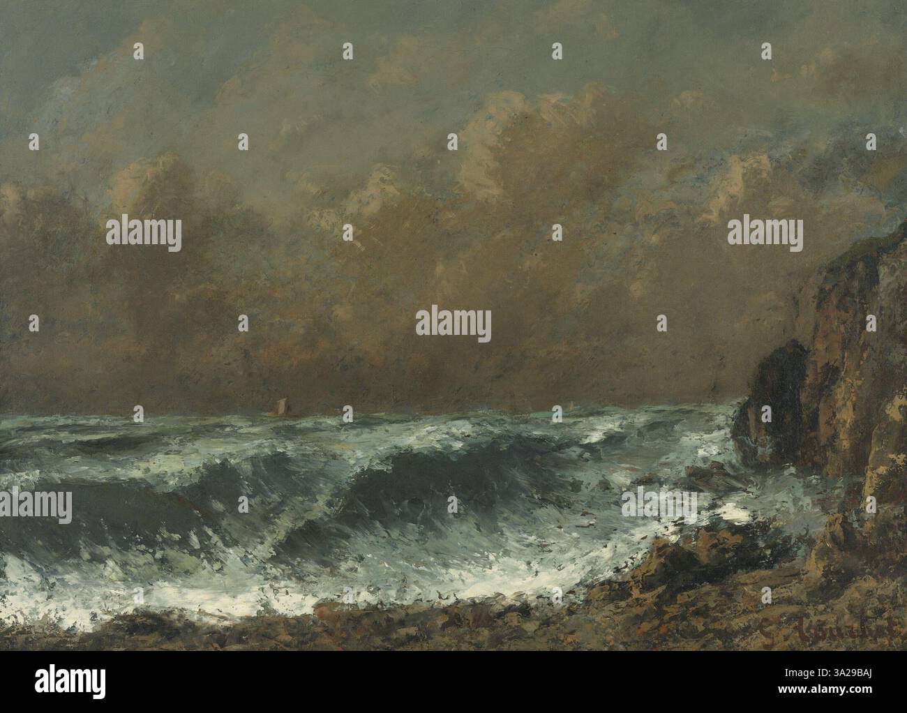 'La Vague' (The Wave) by Gustave Courbet captures the dramatic power of ...