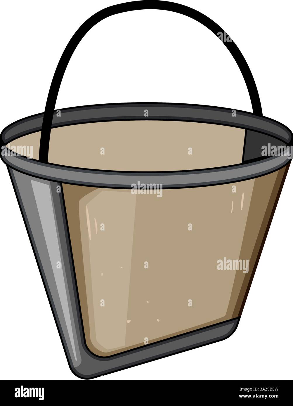 zero reusable coffee filter cartoon vector illustration Stock Vector ...