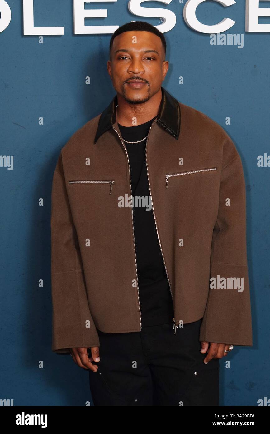 Ashley Walters arriving for the special screening of Adolescence, at ...