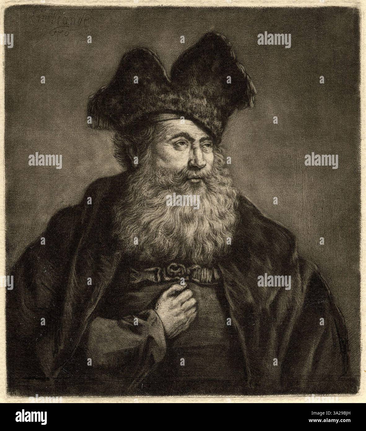 A classic Rembrandt etching from 1938, illustrating his mastery of ...