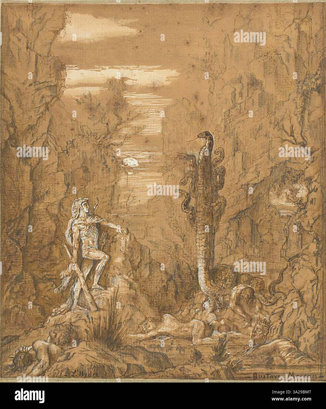 In 'Hercules and the Hydra of Lerna,' Moreau depicts the mythical hero ...