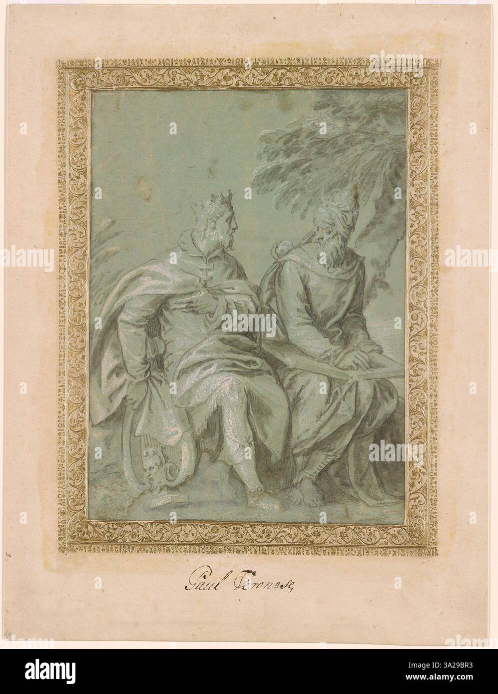 This attributed work to Paolo Farinati depicts King David in ...