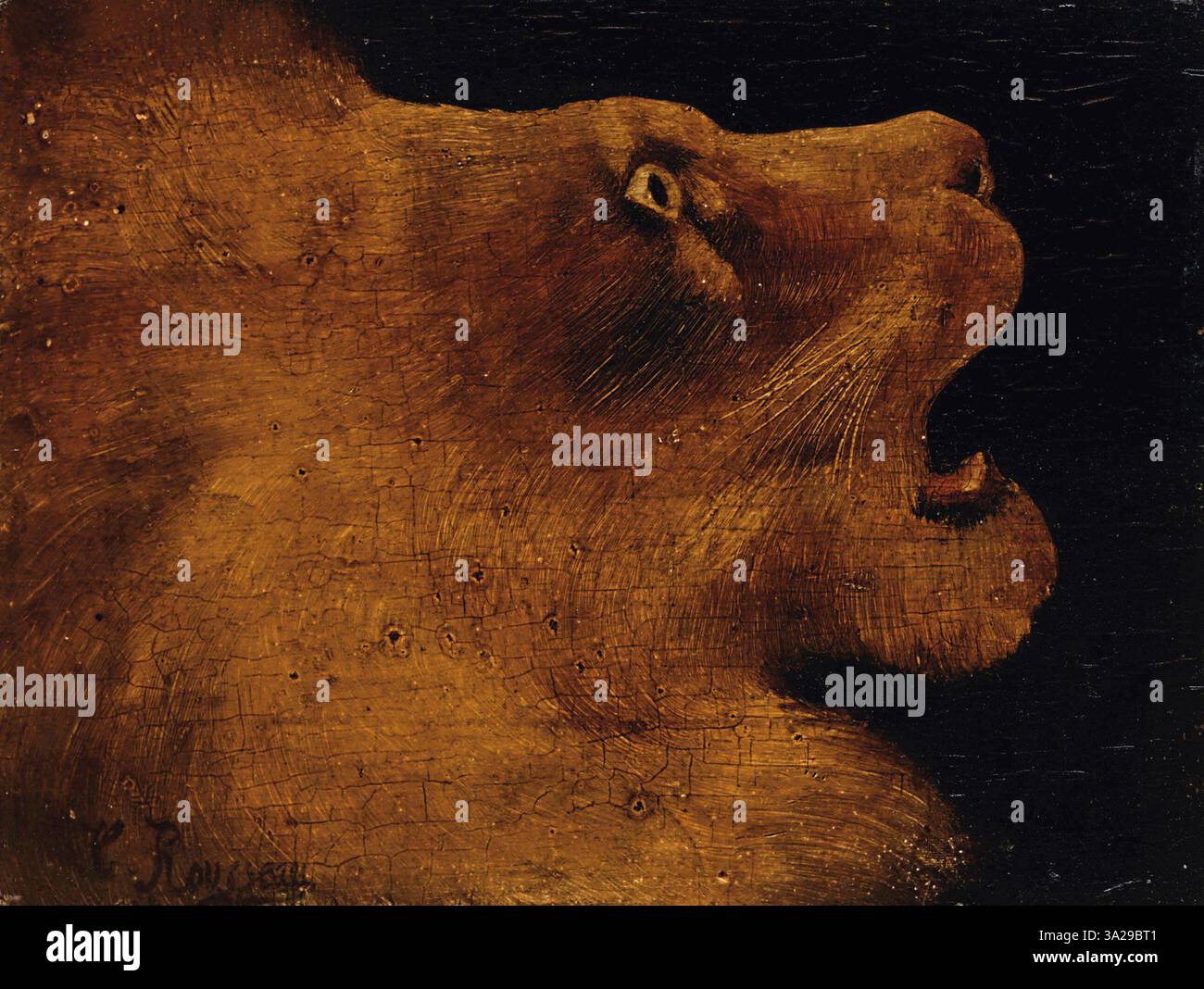 'Tête de lion' by Rousseau presents a detailed portrayal of a lion’s ...