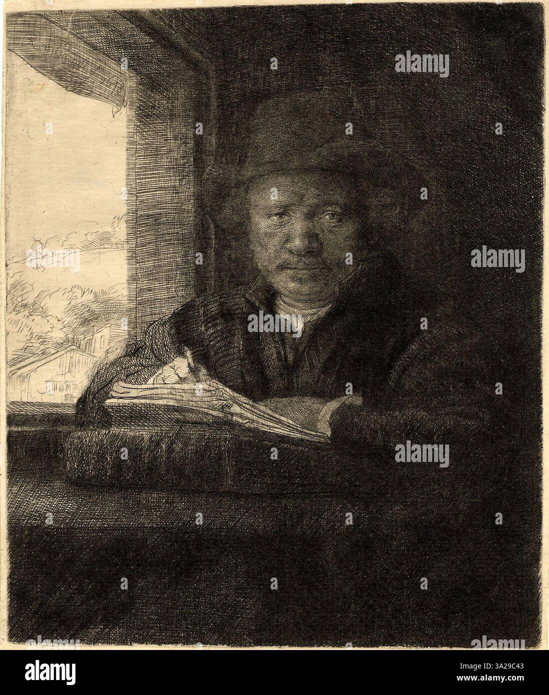 This etching by Rembrandt captures the delicate balance of light and ...