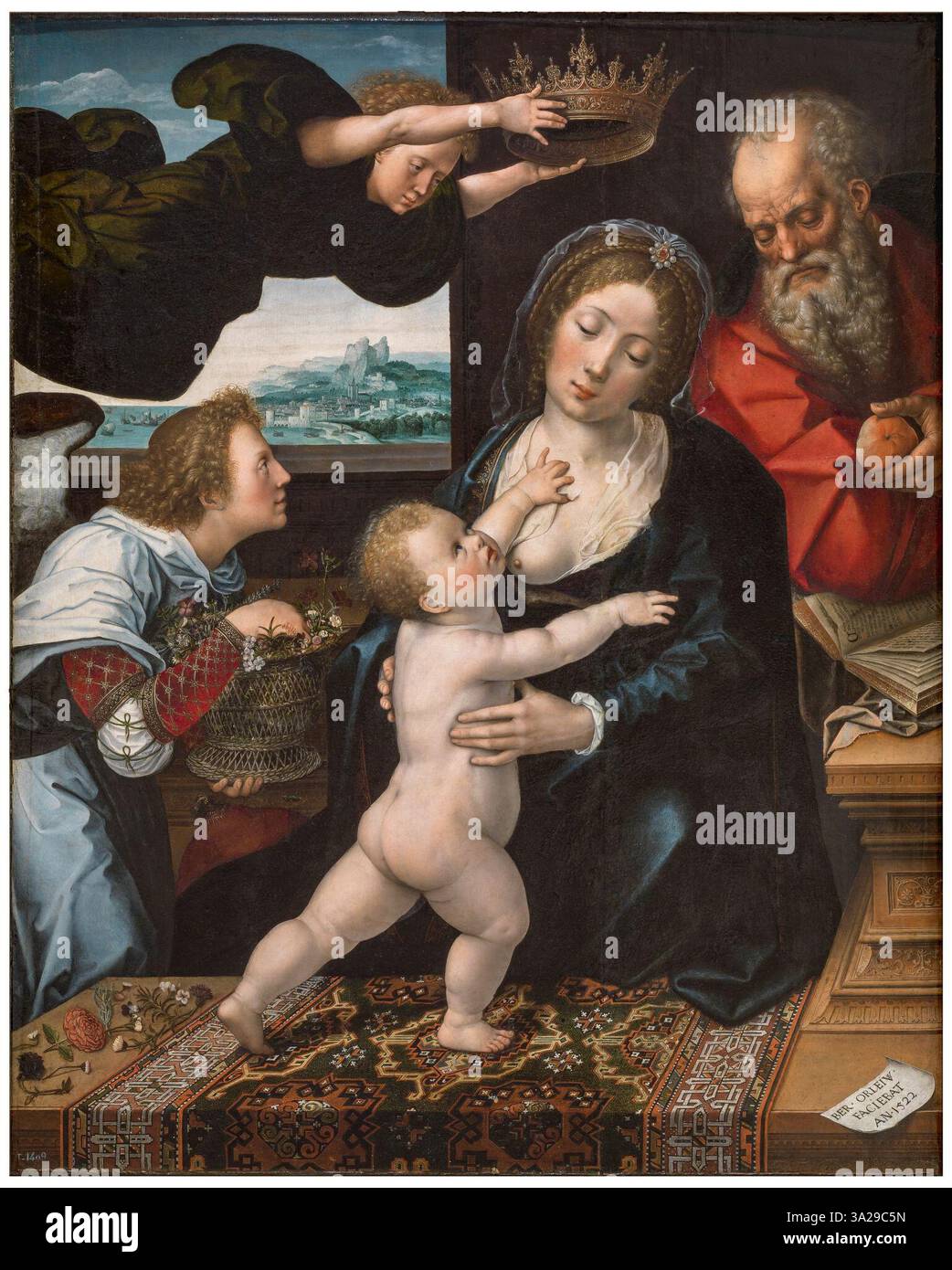 This 1522 painting of the Holy Family by Bernard van Orley includes the Virgin Mary, Joseph, and ...