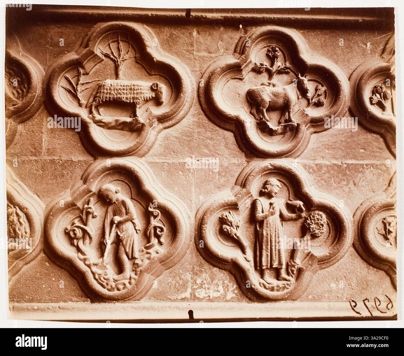 Atget captures another view of the portal in Amiens, showcasing the ...