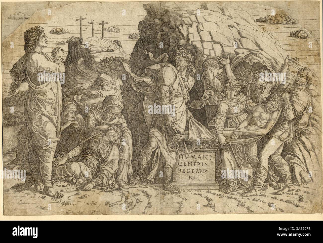 This is a reverse copy of Mantegna’s The Entombment, showcasing the ...