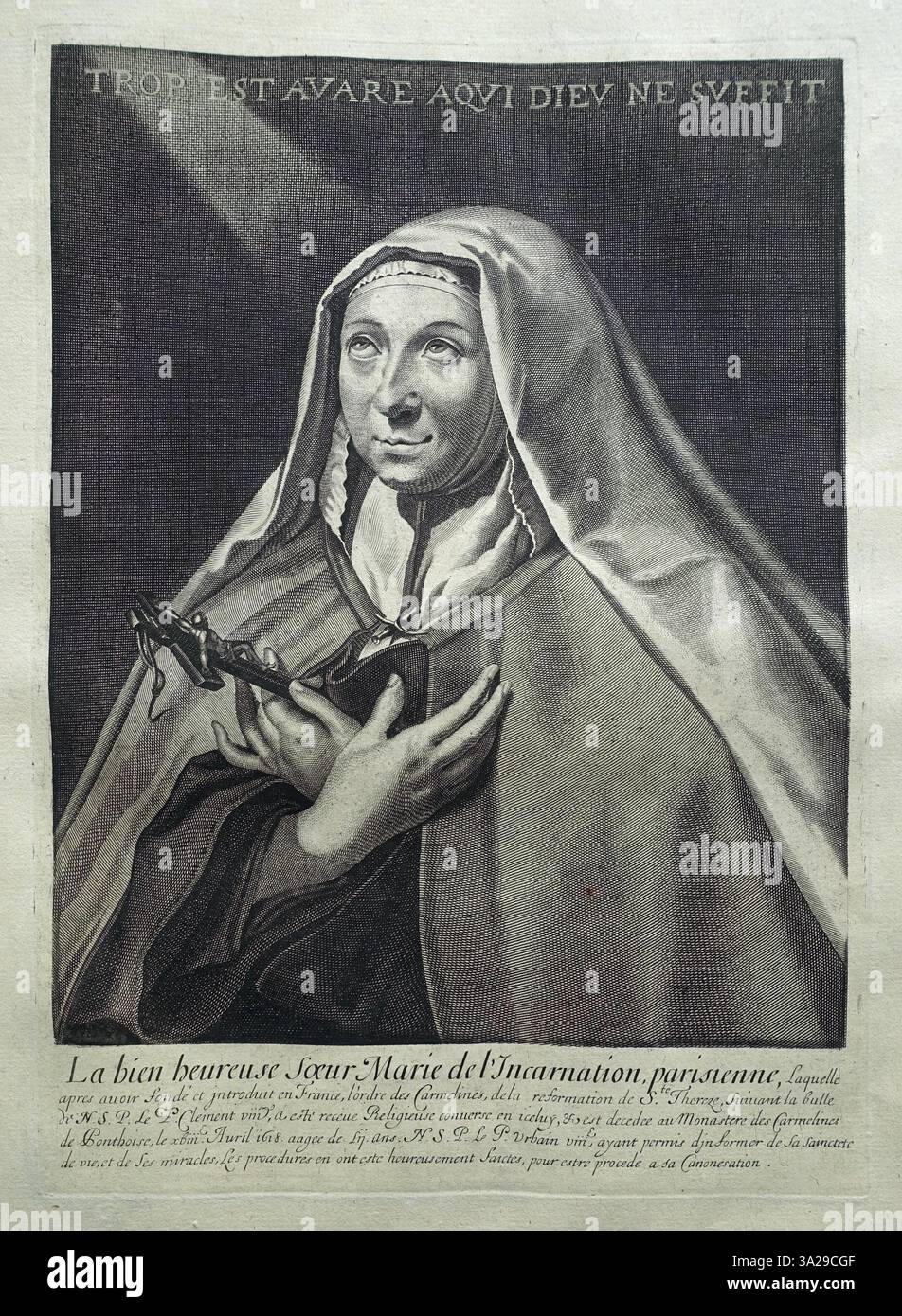 The image features the Blessed Sister Marie of the Incarnation ...