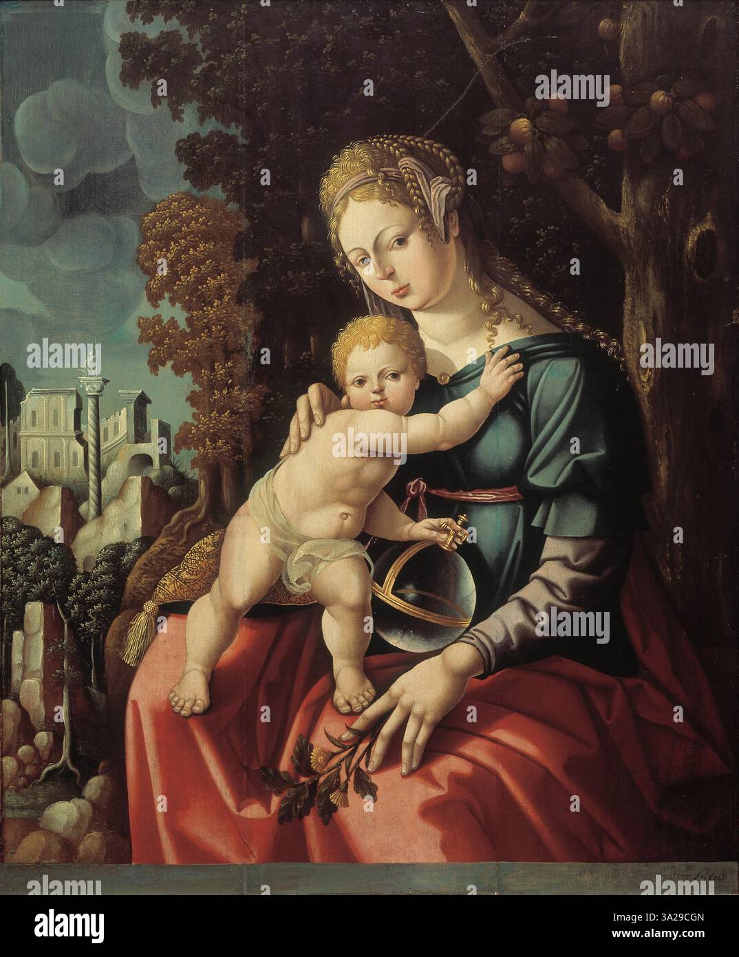 This painting of the Madonna and Child, created in 1560 by a follower ...