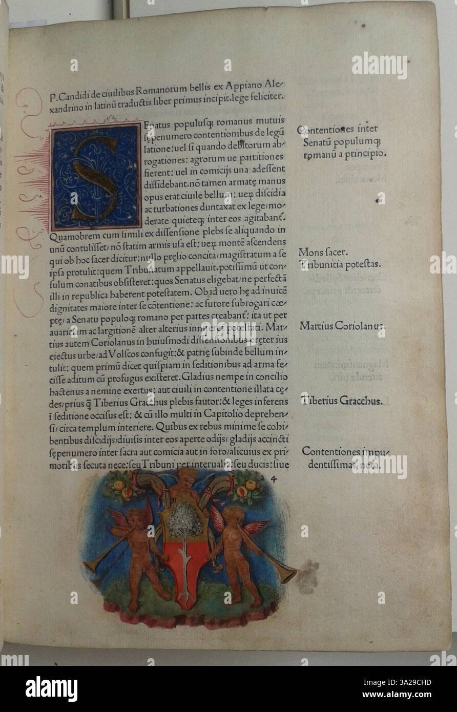 This miniature by Dürer shows three putti surrounding the coats of arms ...