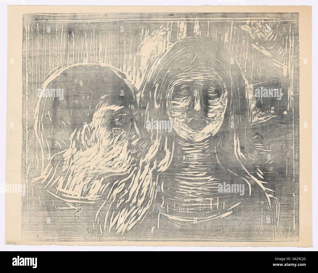 In this artwork, Munch depicts an intimate moment where a kiss is ...