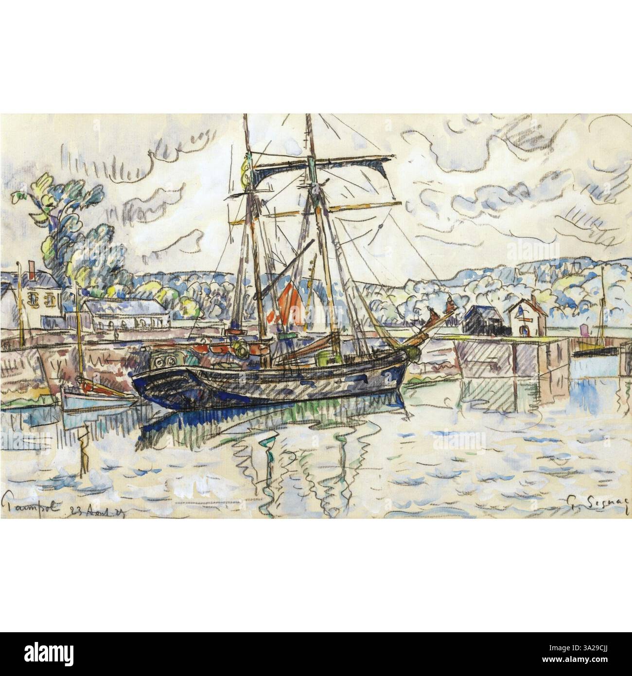 This piece by Paul Signac depicts the port of Paimpol, a small town in ...