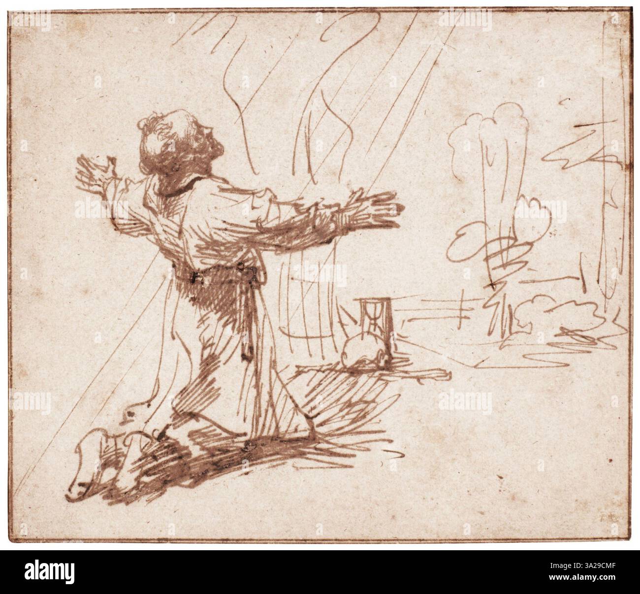 This painting depicts the Vision of St. Jerome, capturing the saint in ...