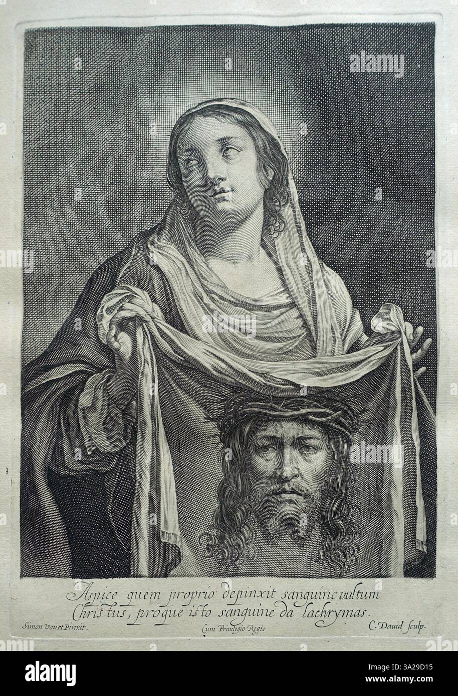 Charles David’s depiction of St. Veronica holds the sudarium, the cloth ...