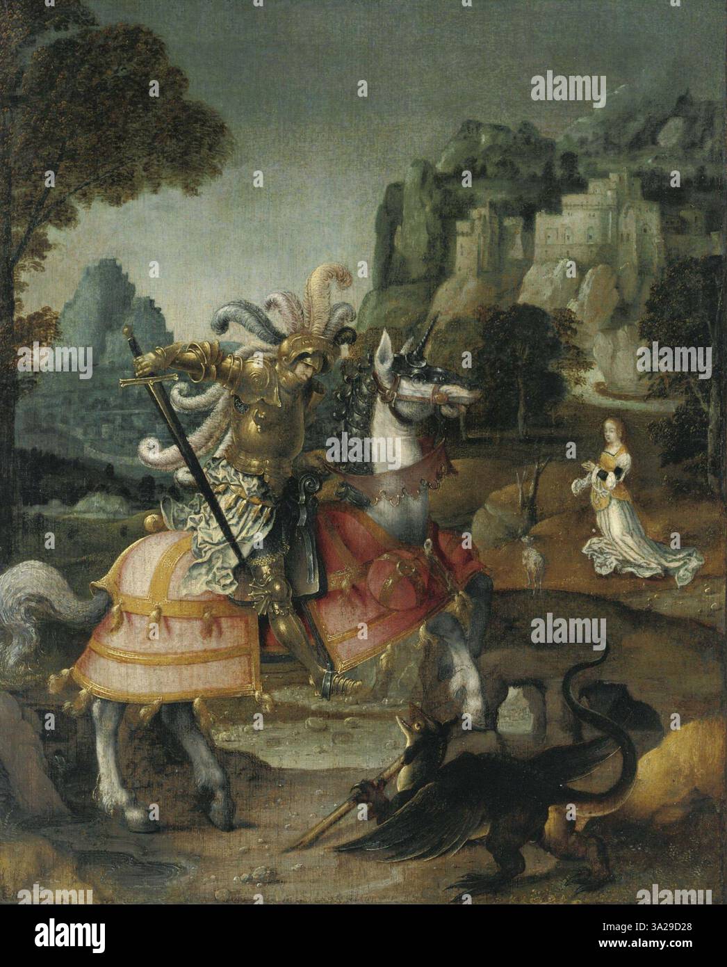 A cropped version of the earlier Saint George and the Dragon, focusing ...