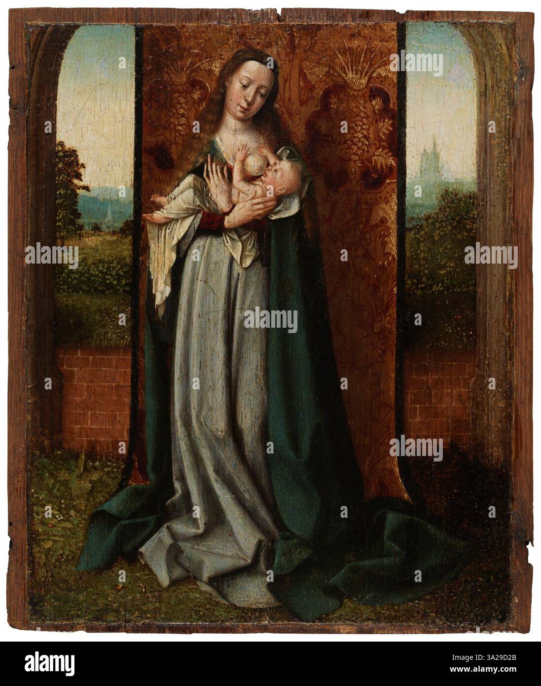 This circa 1500 painting by Jan Provoost shows the Virgin Mary with the Christ Child. The tender ...