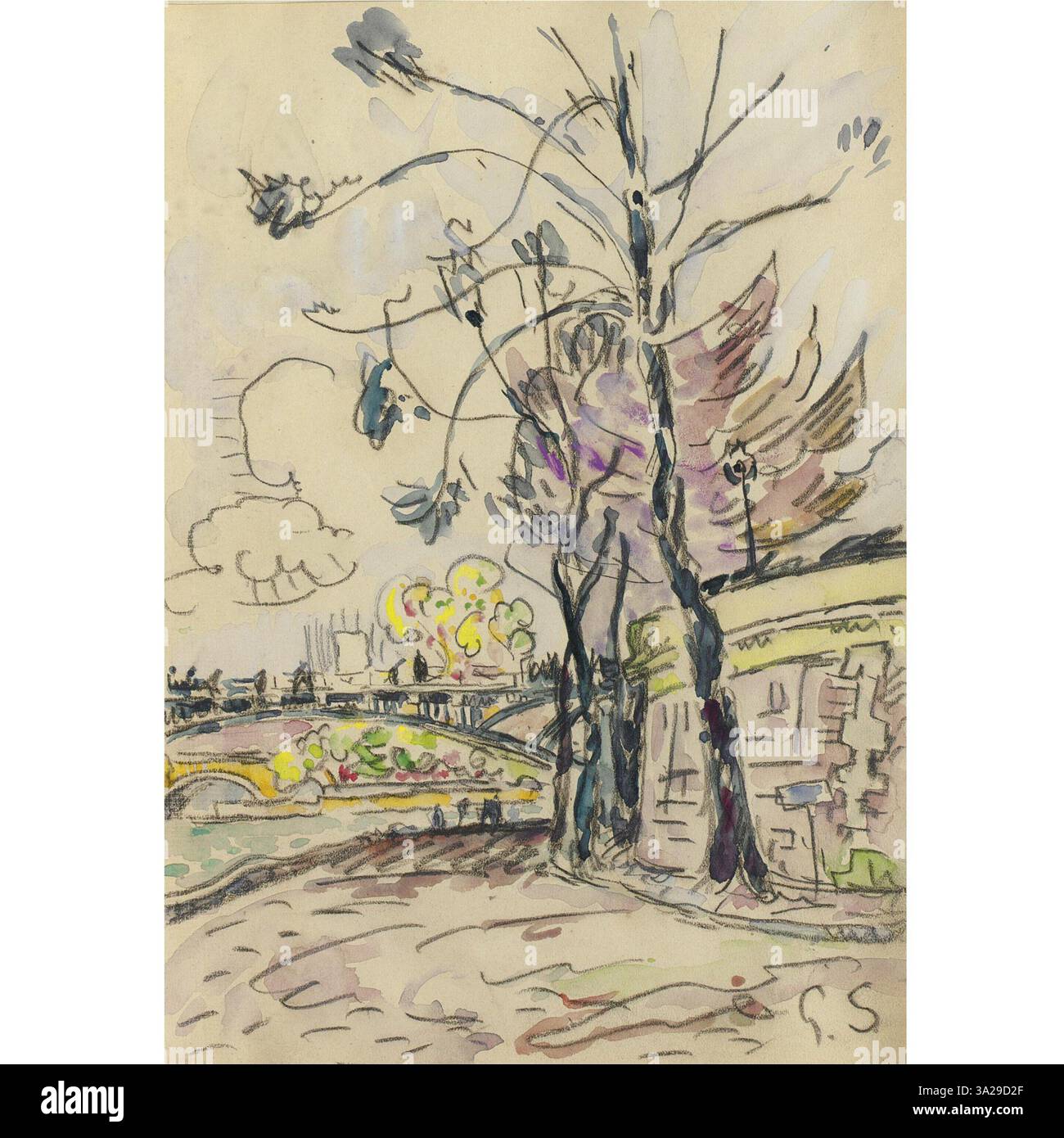 This painting by Paul Signac depicts the Pont des Arts from the ...