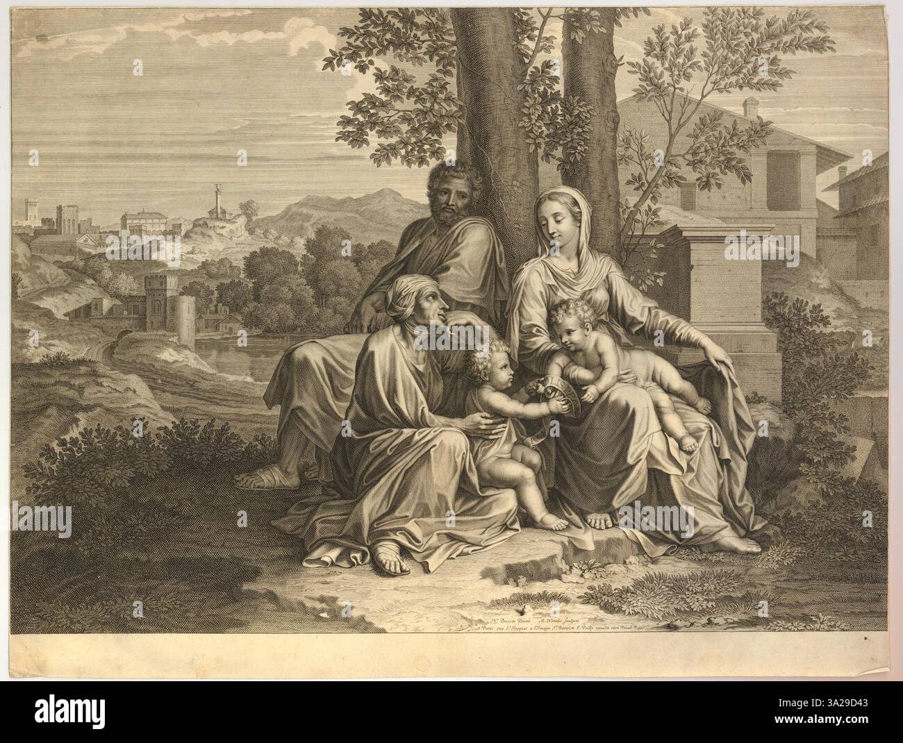 Michiel Natalis' engraving, based on Nicolas Poussin's work, depicts a ...