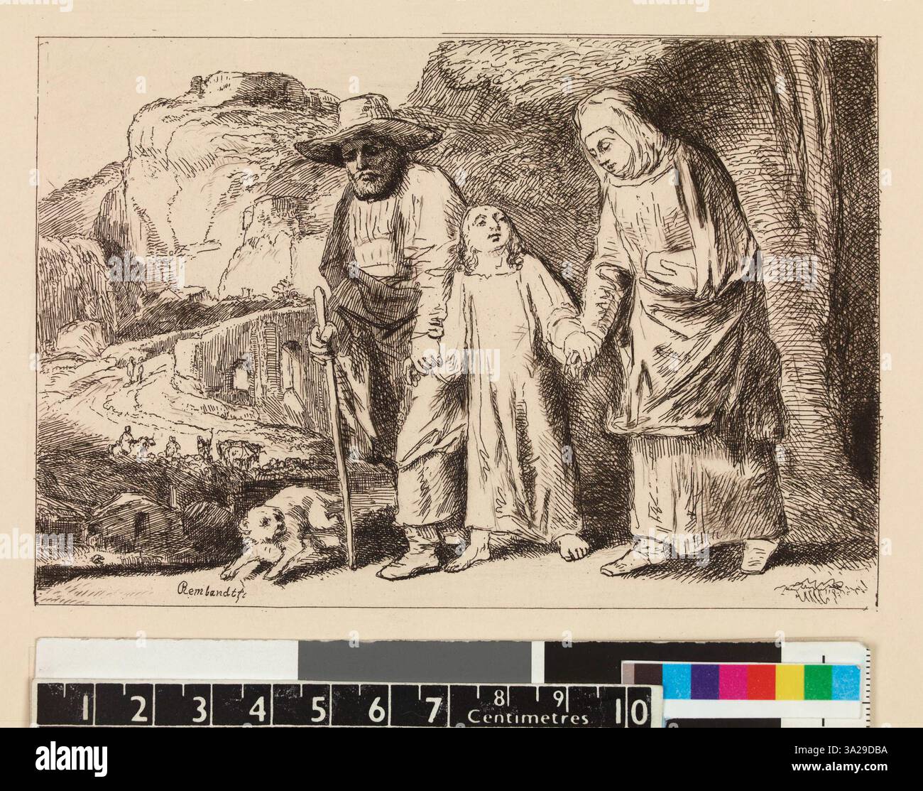 John Burnet’s 1848 work, depicting Rembrandt, emphasizes the detailed ...