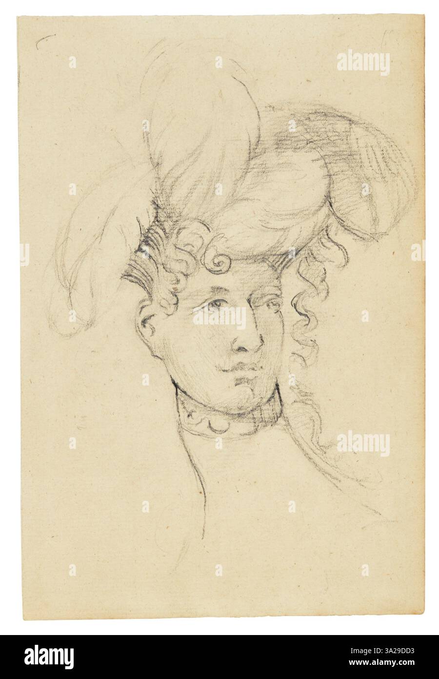 This portrait study by Fuseli depicts a lady adorned with a choker and ...