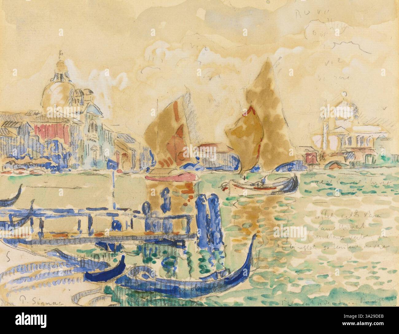 This painting showcases the beauty of Venice’s canals, boats, and ...
