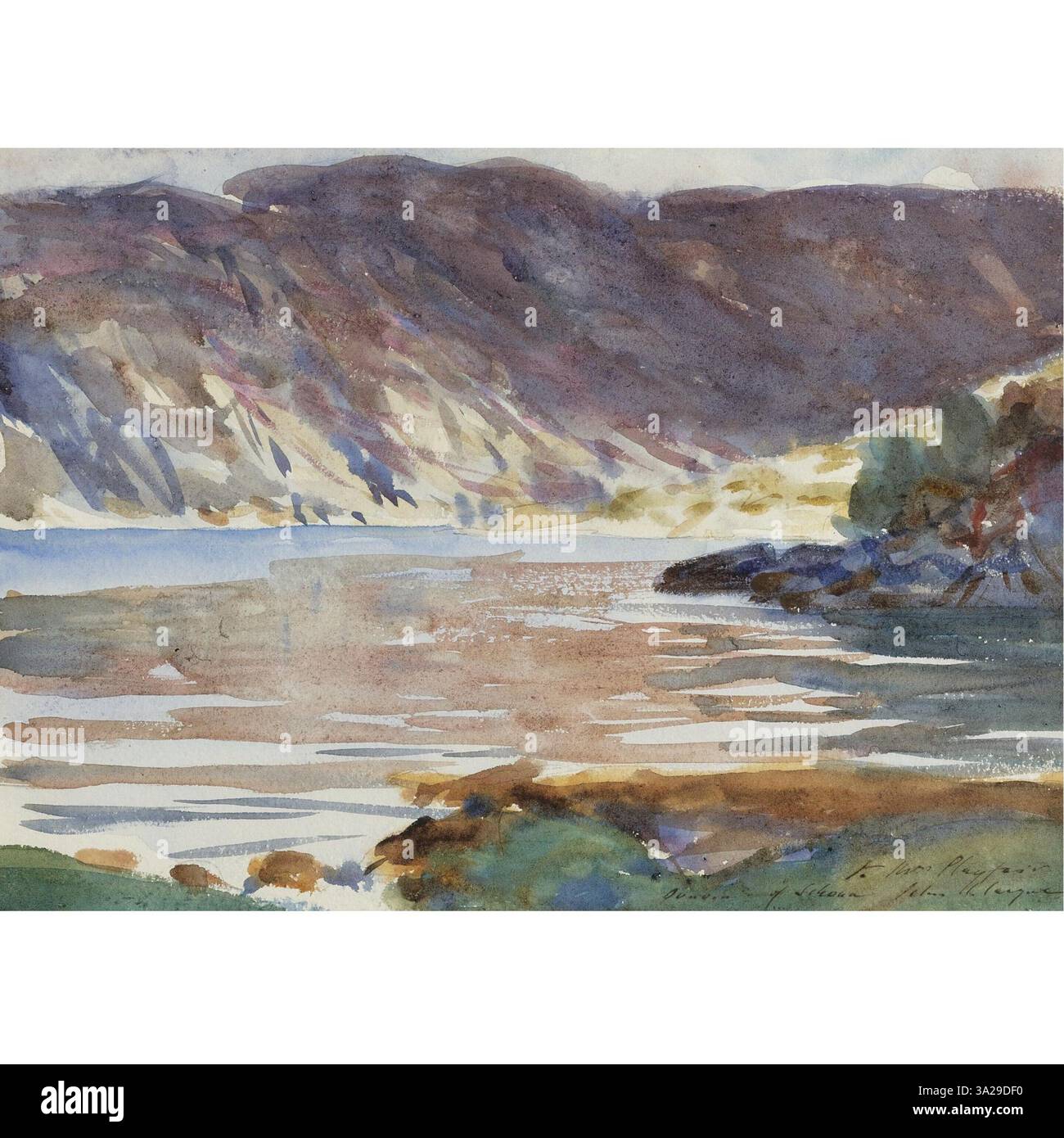 This landscape painting by John Singer Sargent depicts Loch Moidart in ...