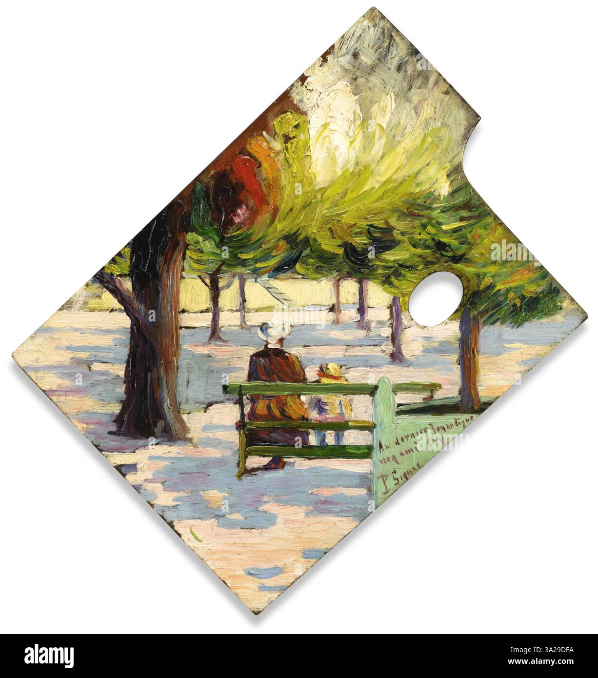 'Palette, aux Tuileries' by Paul Signac presents a scene at the ...
