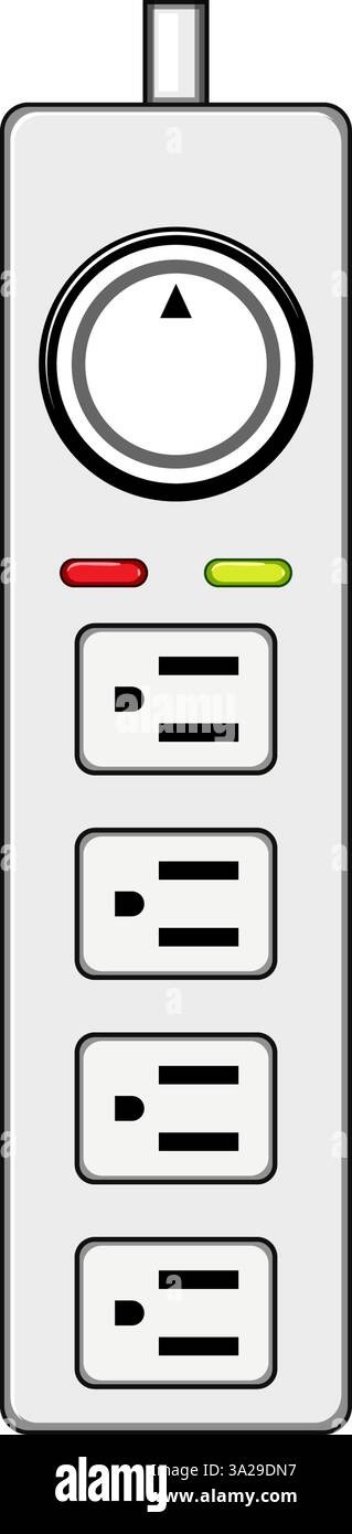 google power strip smart cartoon vector illustration Stock Vector Image ...