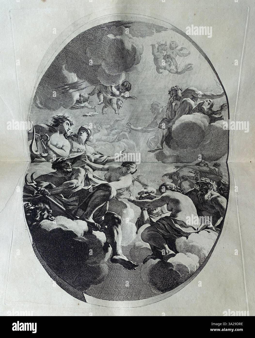 This artwork showcases a detailed engraving of the Porticus ...