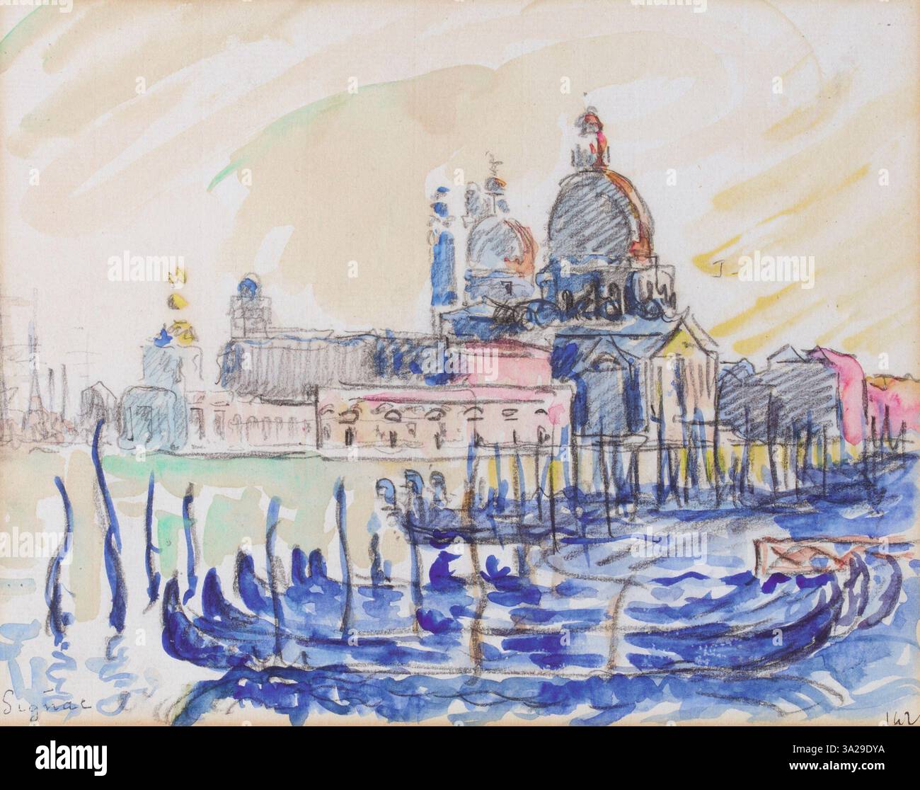 This painting captures the iconic church of Santa Maria della Salute in ...
