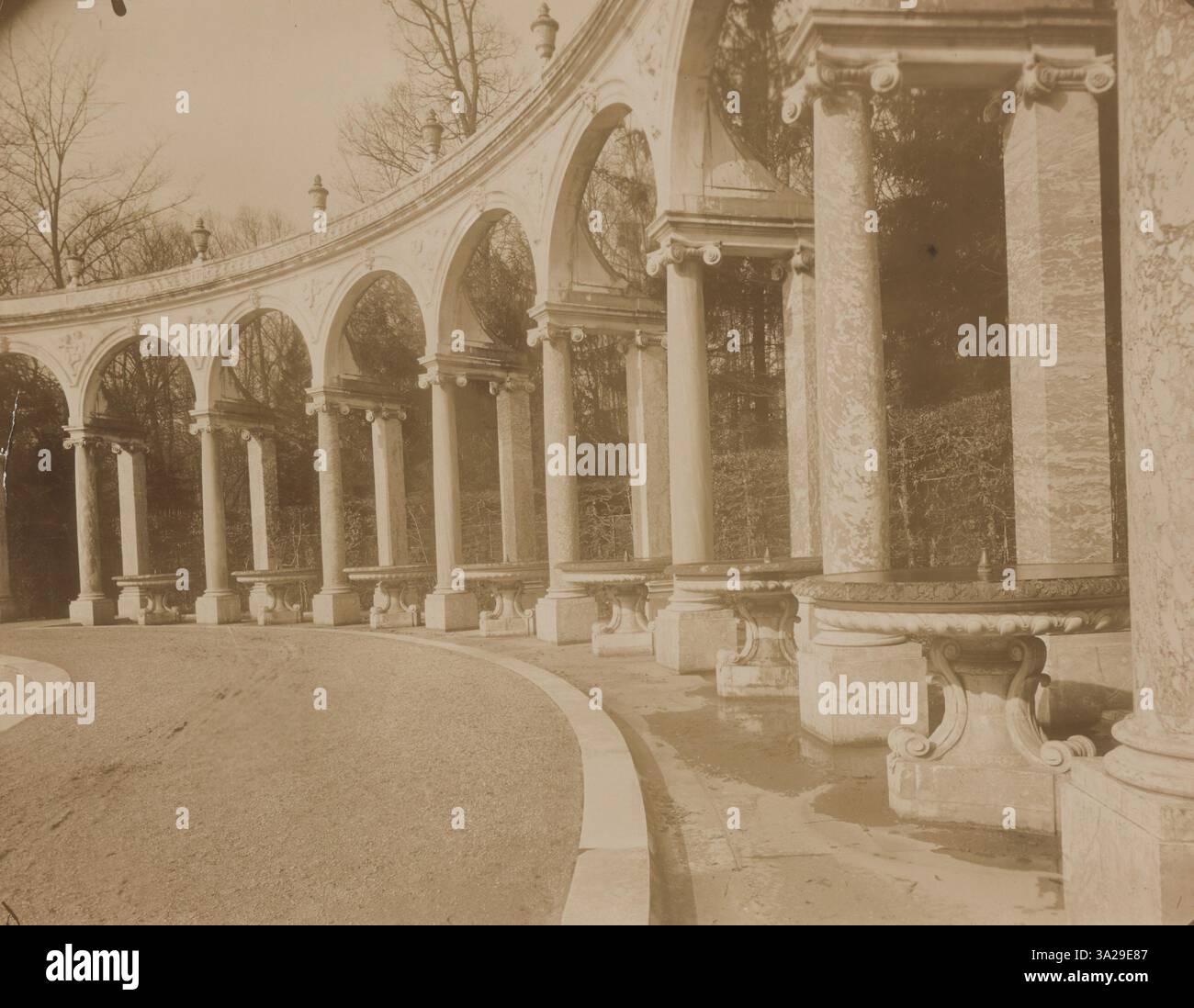 This photograph captures the Grove of the Colonnade at Versailles ...