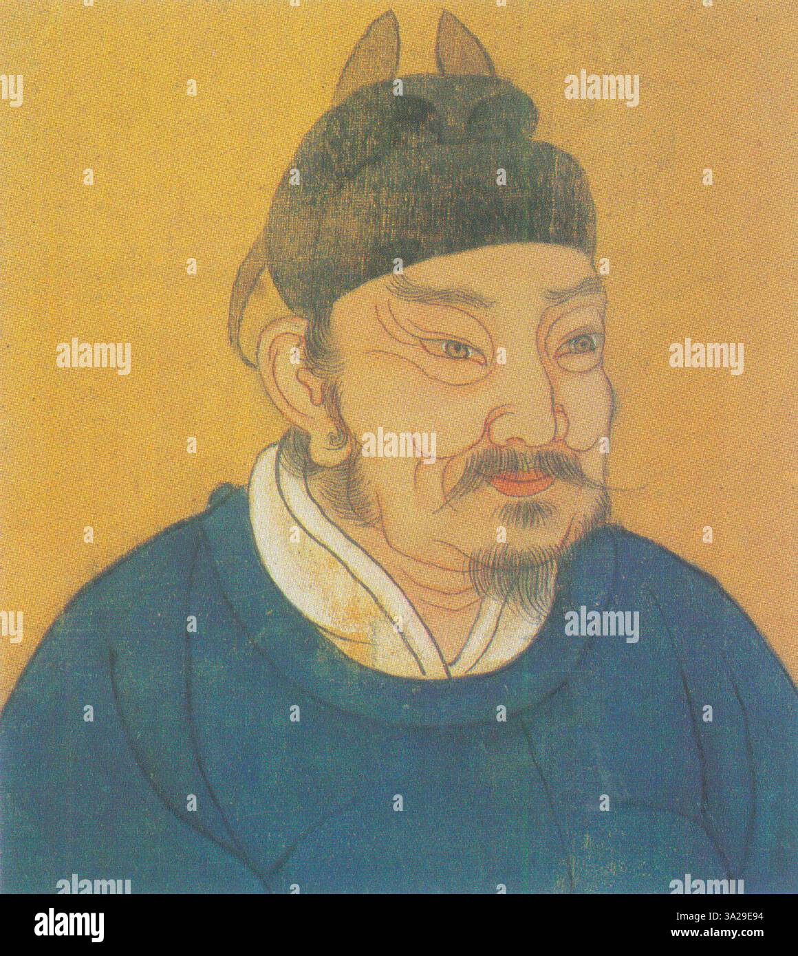 Portrait of Guo Wei, the founder of the Later Zhou dynasty, as Emperor Taizu, from the Qing ...