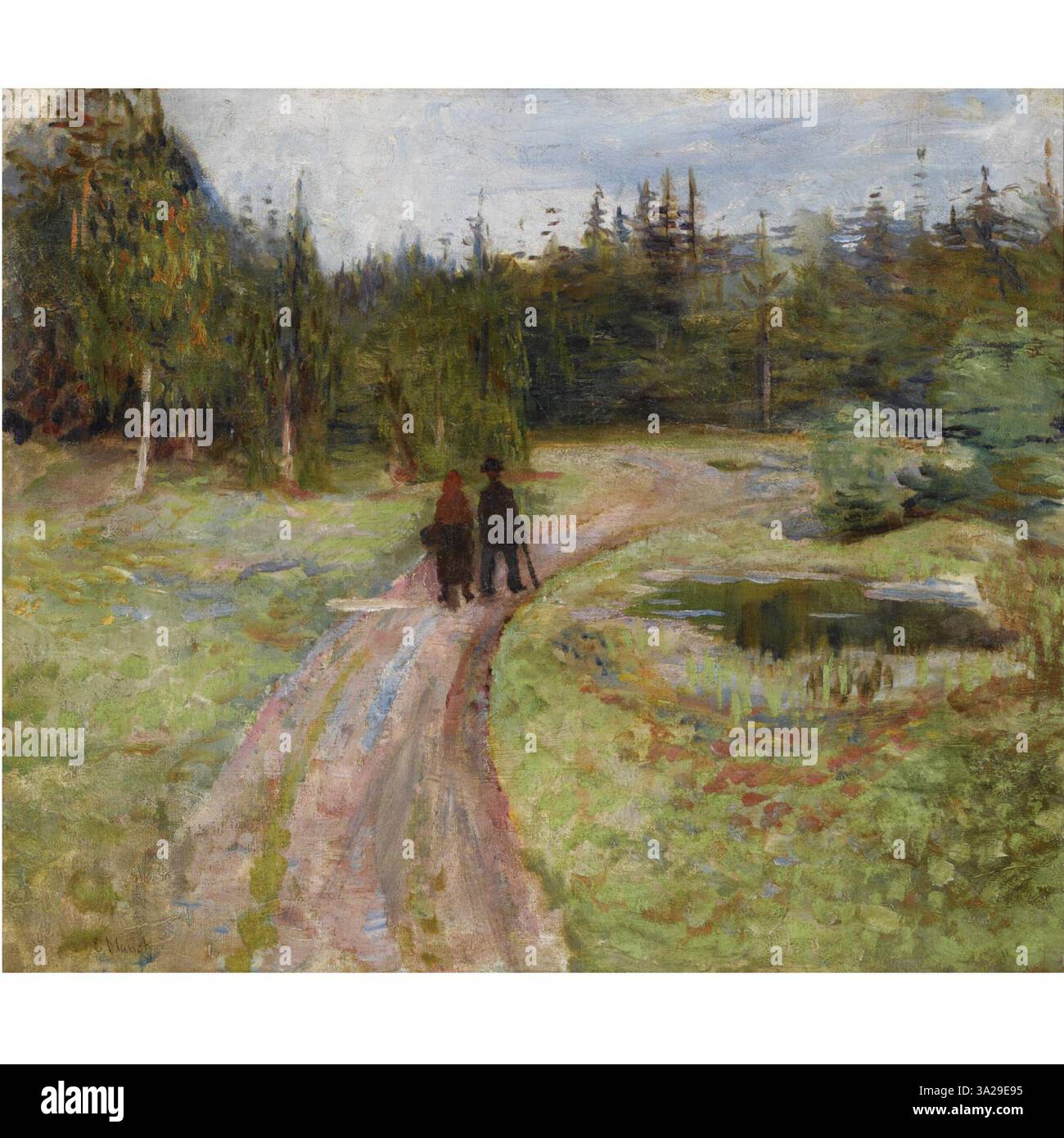 'Couple on the Path to the Forest' (1884) by Edvard Munch depicts two ...