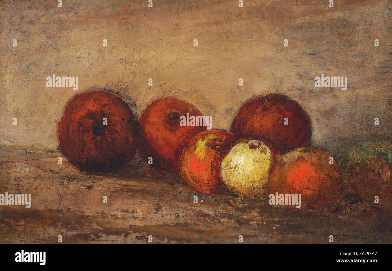 'Pommes' depicts a still life of apples, showcasing Courbet’s expertise ...