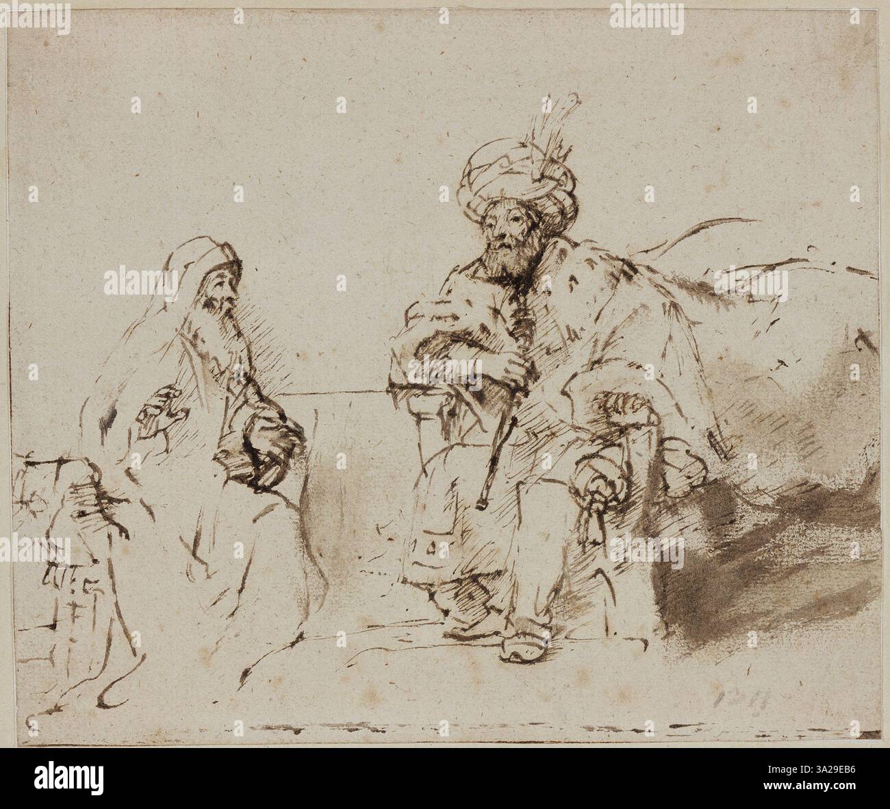 This drawing captures the moment when Nathan admonishes King David for ...