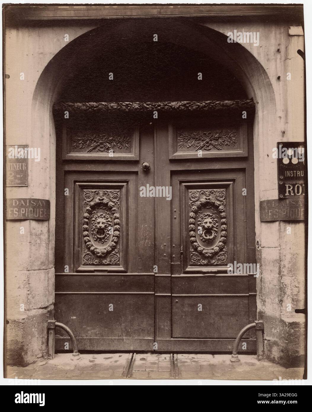 A photograph of the entrance (Porte 8) on Rue de Braque in Paris. Atget ...