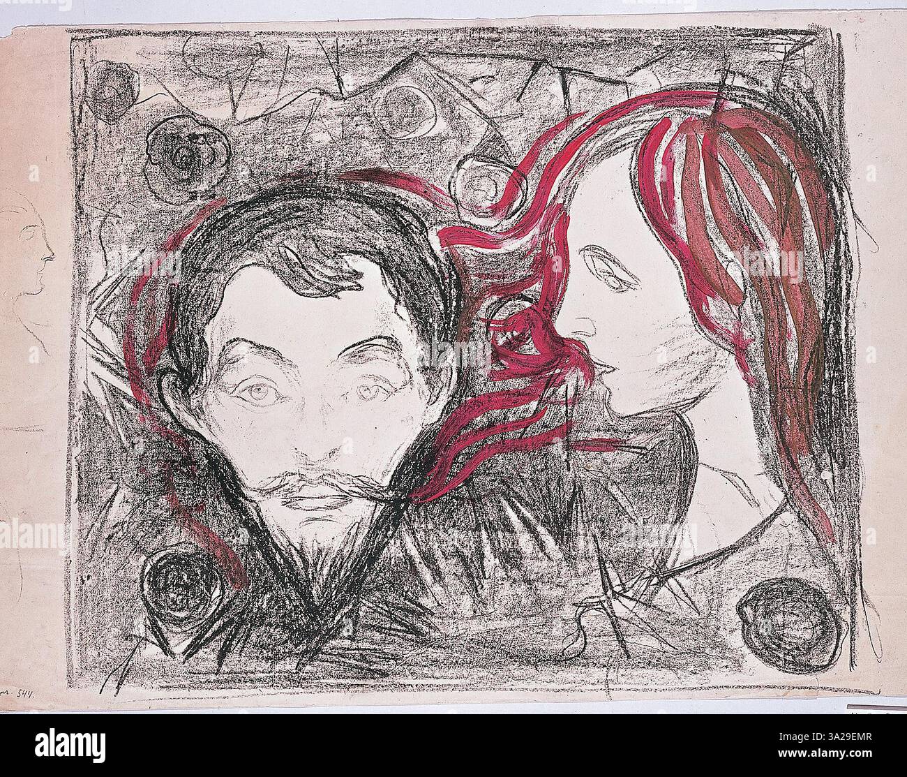 Munch's 'Man's Head in Woman's Hair' features a powerful close-up of a ...