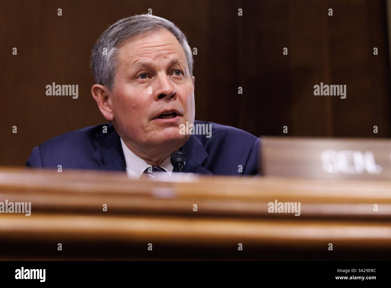 United States Senator Steve Daines (Republican of Montana) is seen ...