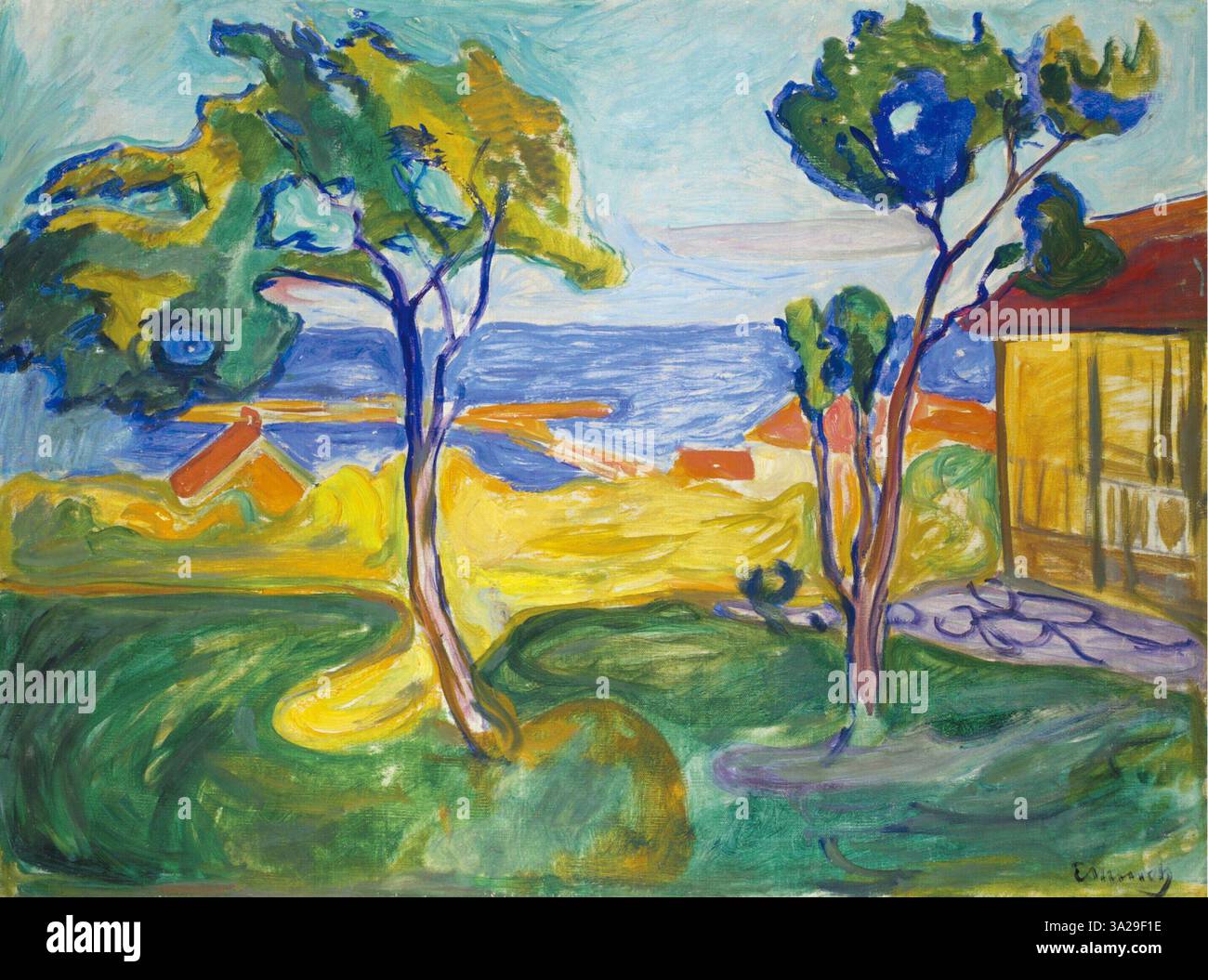 Edvard Munch’s 'The Garden in Åsgårdstrand' from 1904 portrays a serene ...