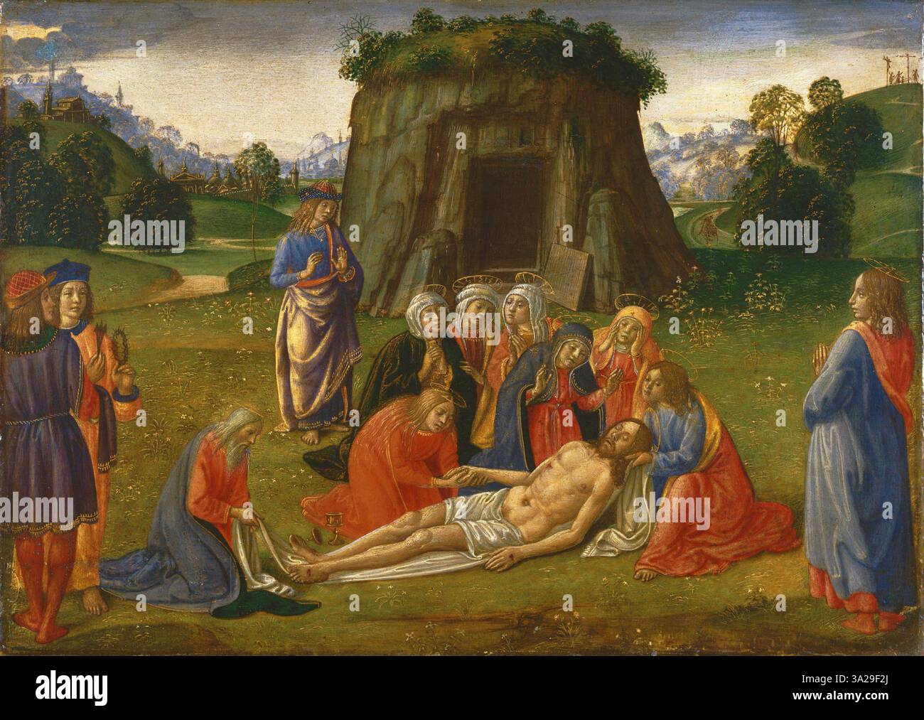 This 1480s painting by Cosimo Rosselli depicts the Lamentation of Christ, a poignant moment ...