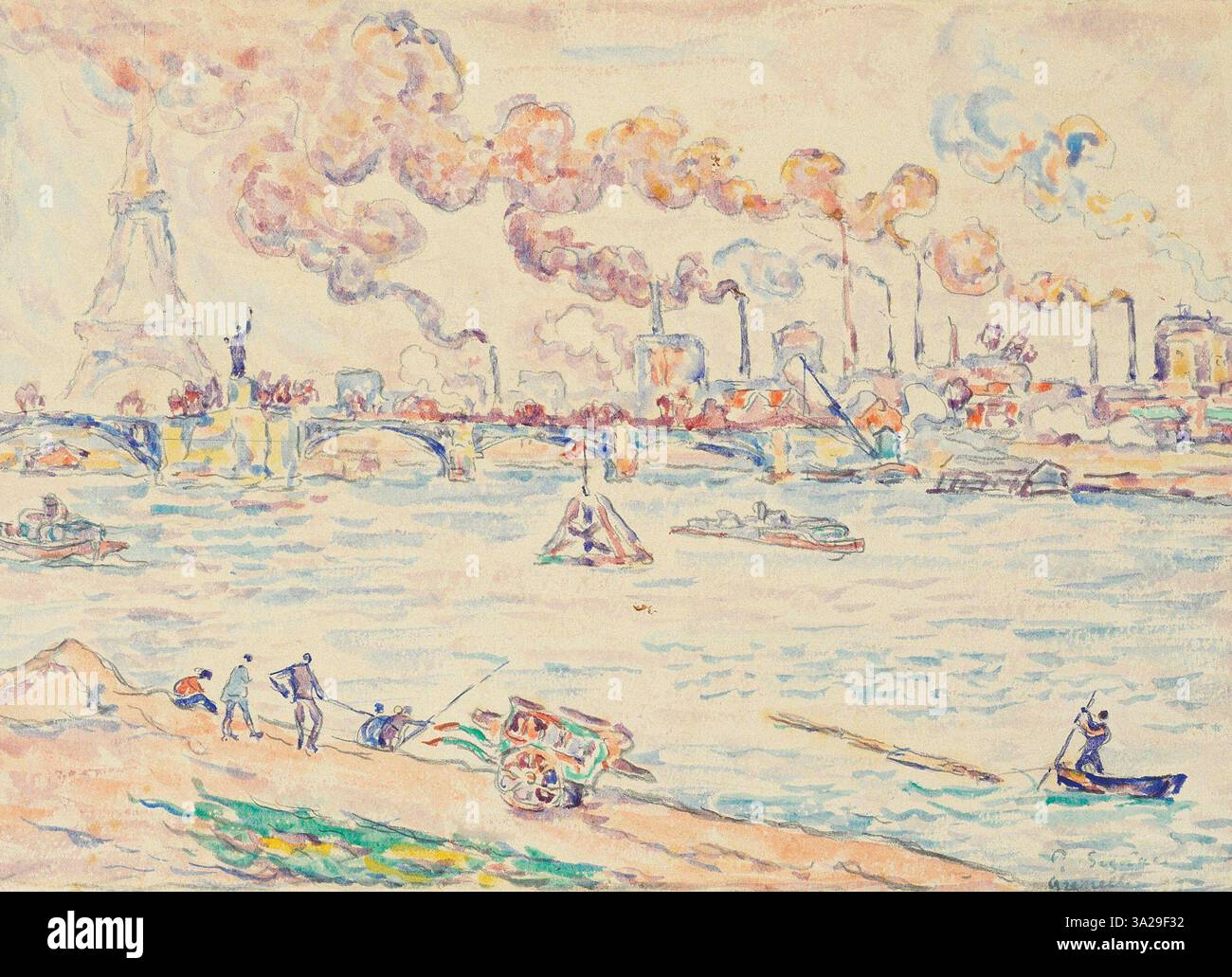 In this circa 1899 painting, Paul Signac depicts the Seine River near ...