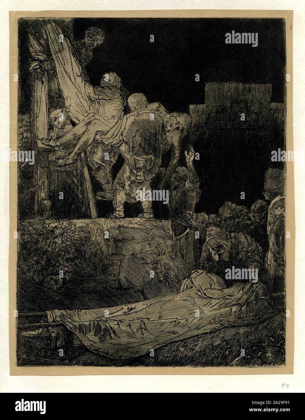 A Rembrandt etching illustrating the artist's mastery in portraying the ...