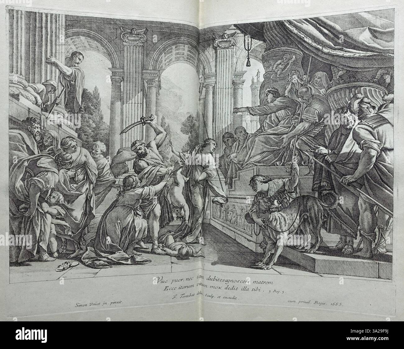 The scene depicts King Solomon making his judgment regarding a child ...