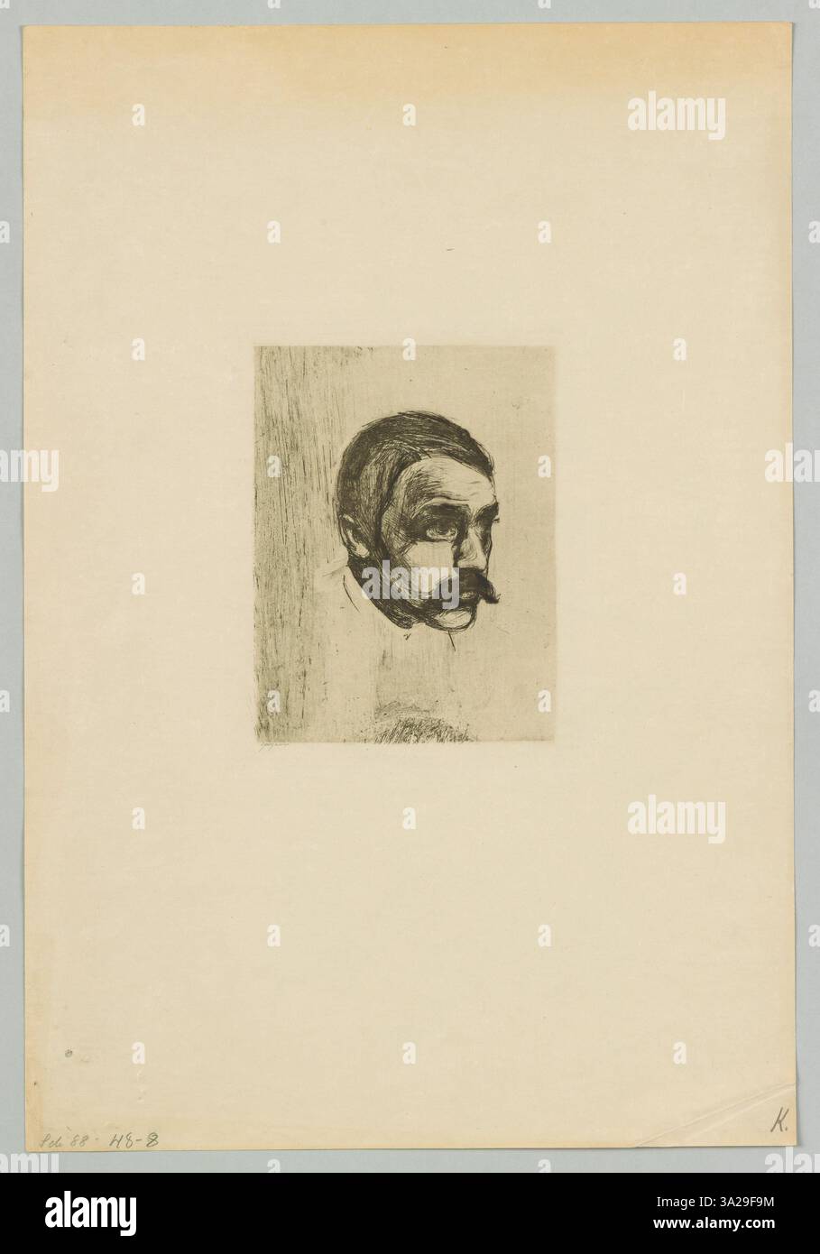 This print by Edvard Munch showcases a figure in a moment of profound ...