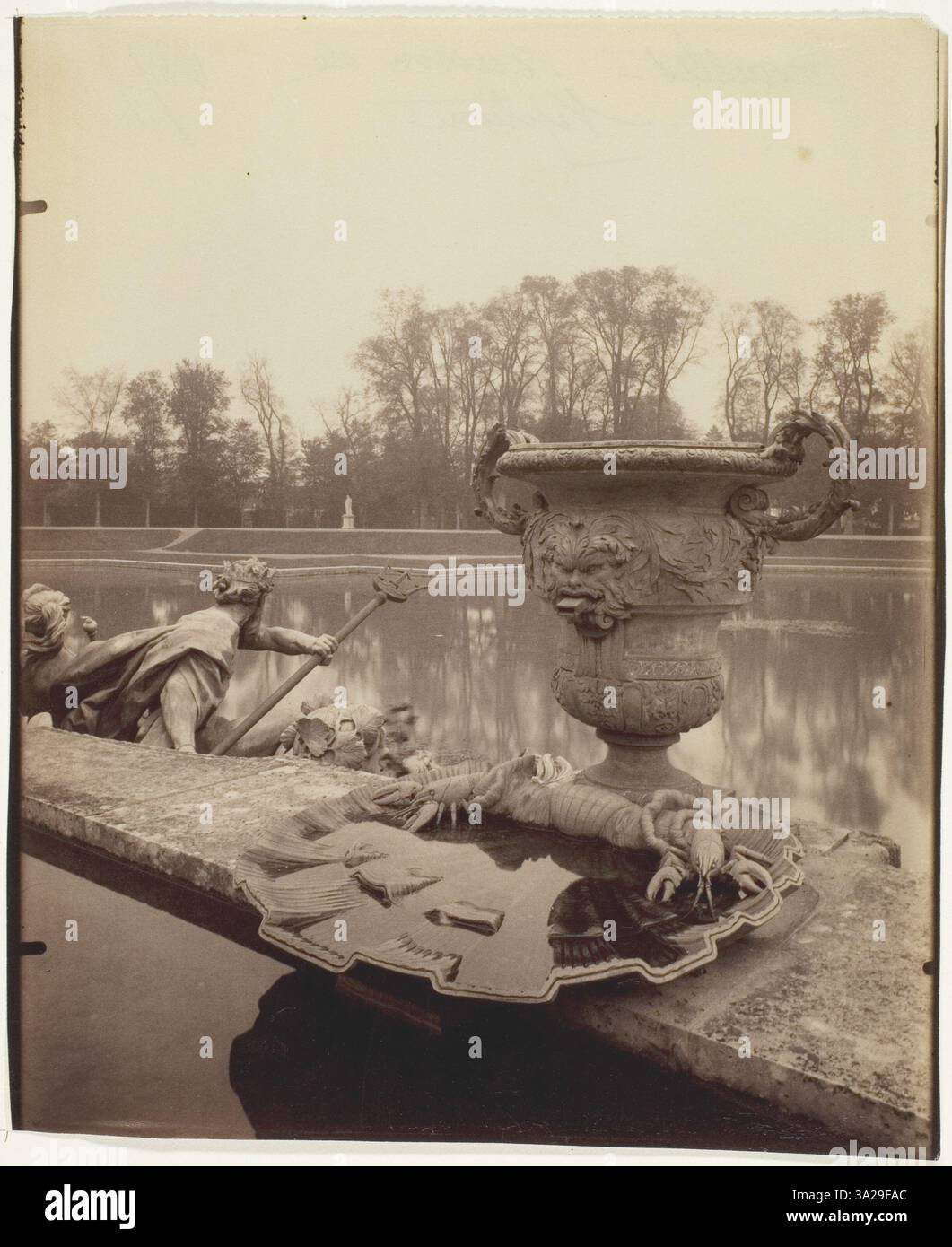 Atget’s photograph captures the grand Basin de Neptune at Versailles, a ...