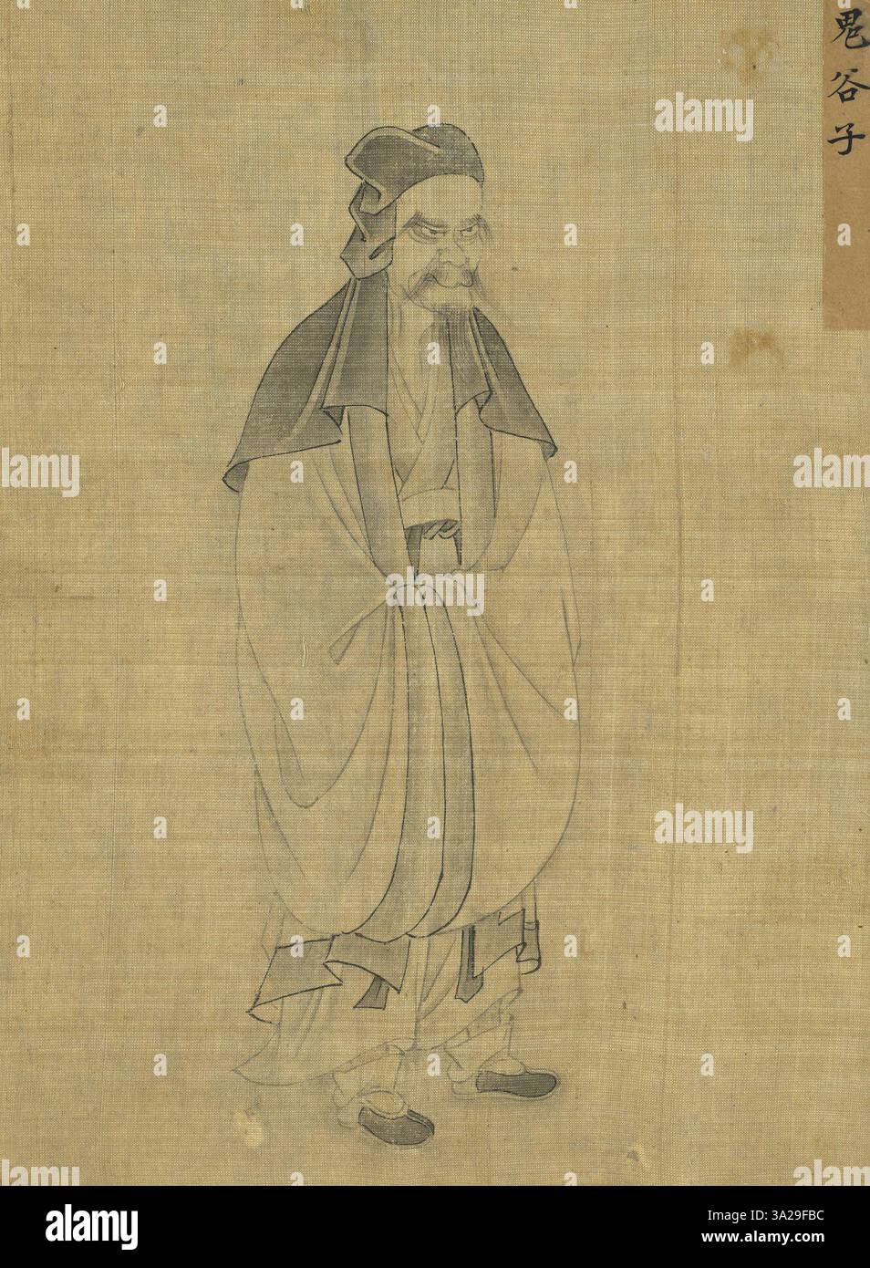 A portrait of Guiguzi, the ancient Chinese philosopher and strategist ...