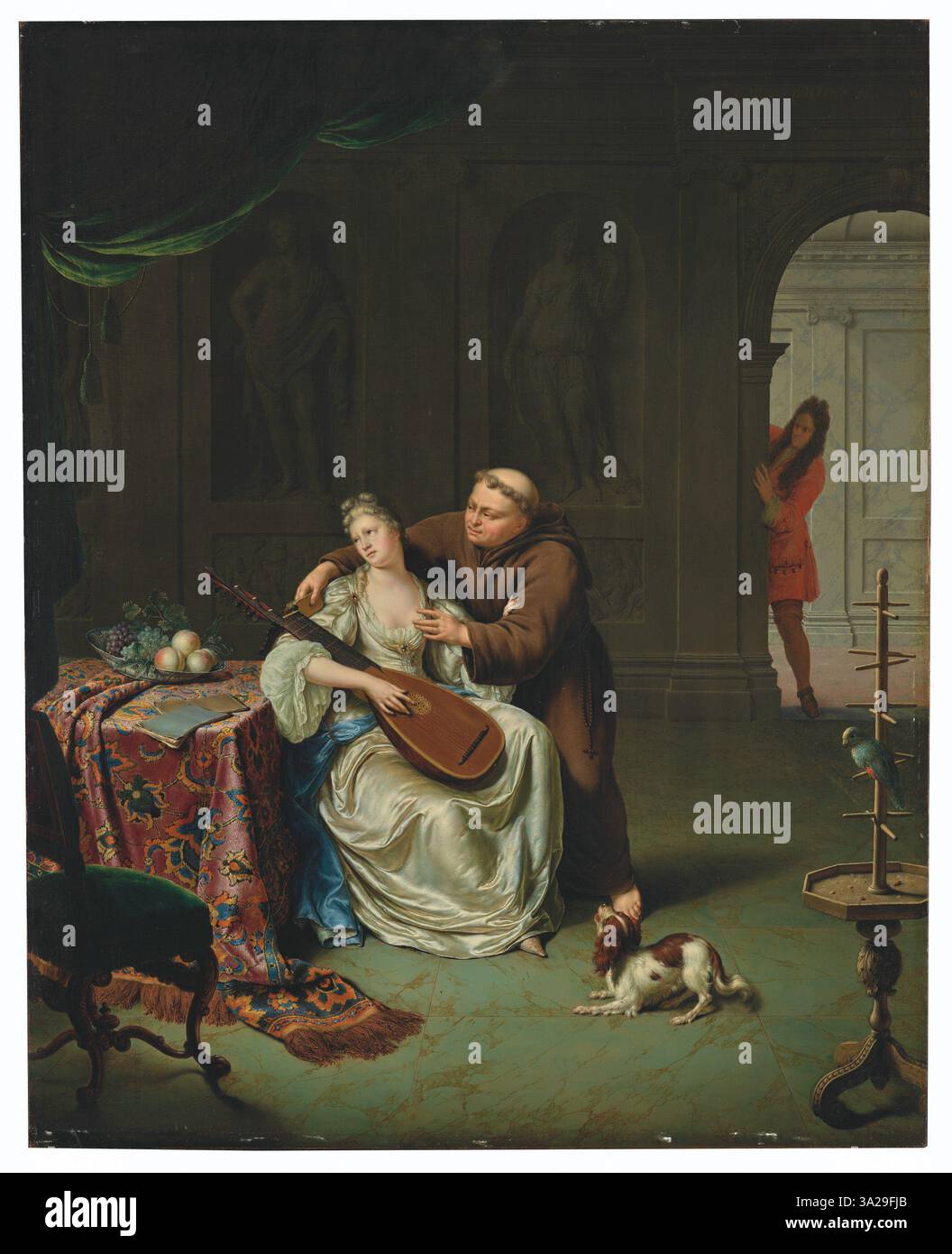 This work by Willem van Mieris illustrates a scene from Molière's ...