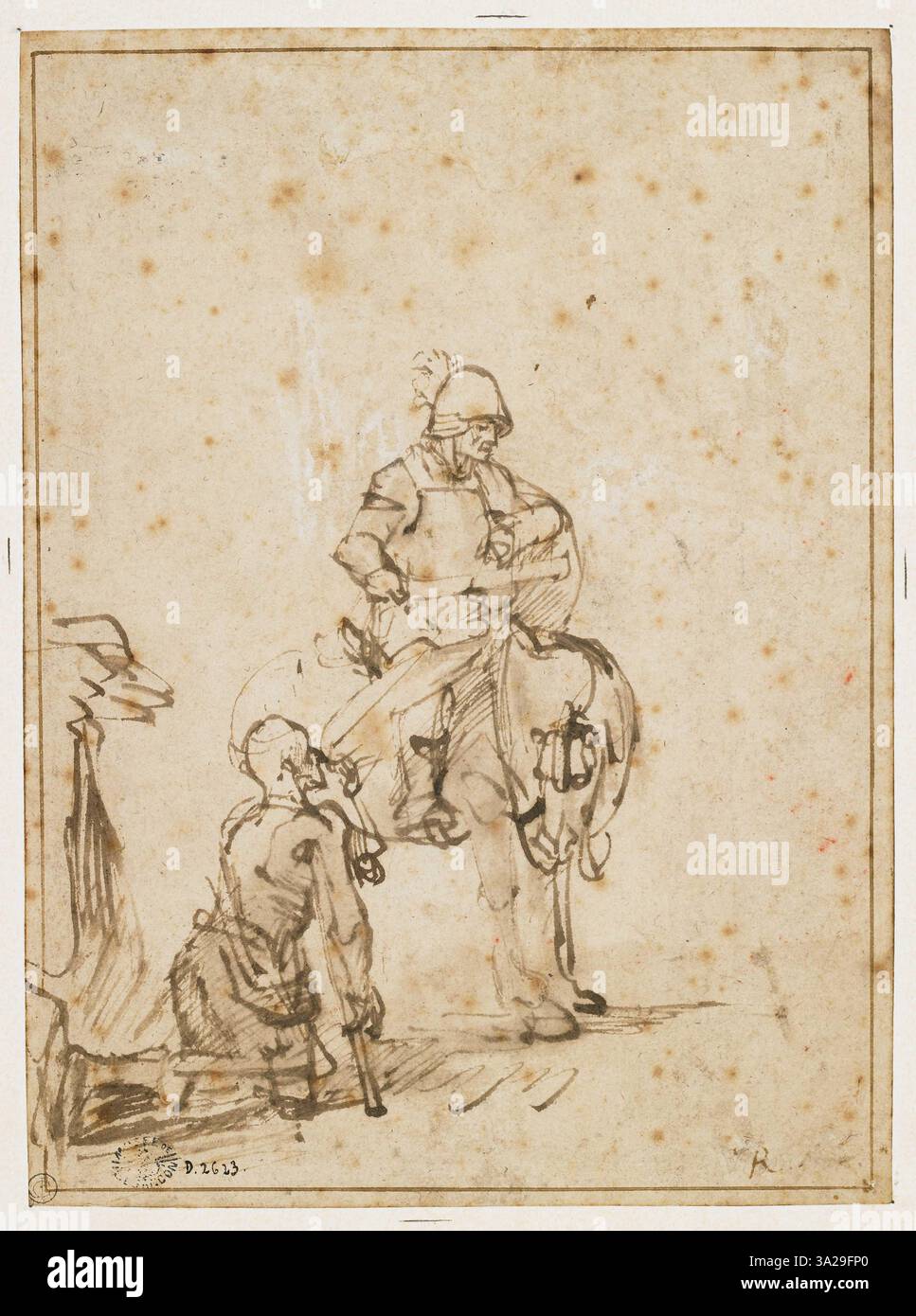 This image depicts Saint Martin, known for his act of charity, sharing ...