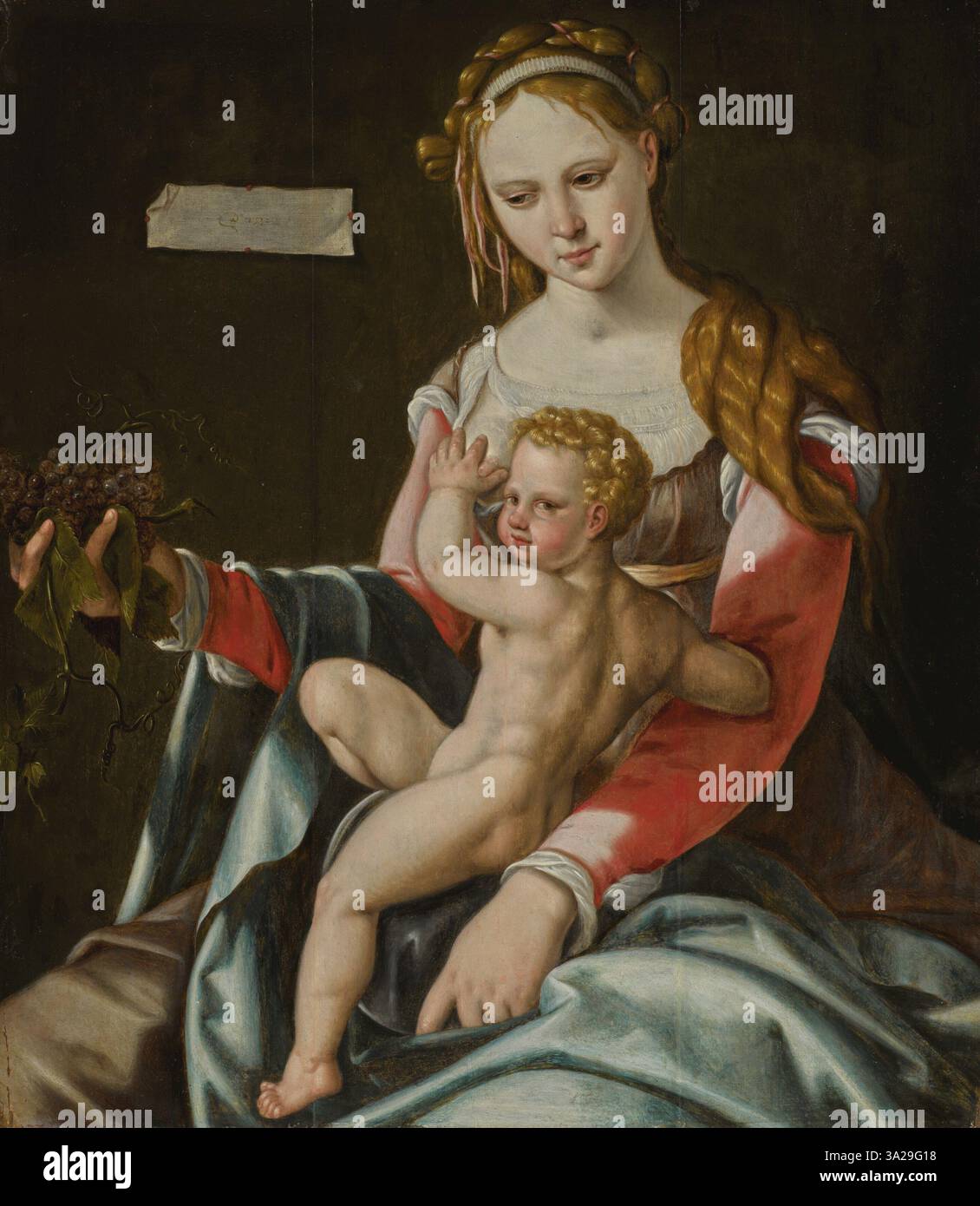 Maarten van Heemskerck's 'The Virgin and Child' portrays the Virgin Mary holding the infant ...