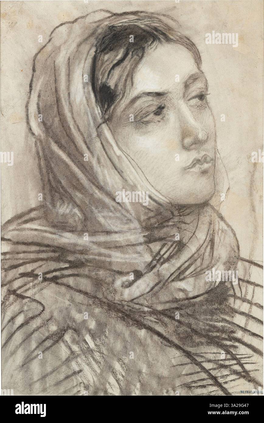 A portrait of a lady facing right, capturing the elegance of the ...